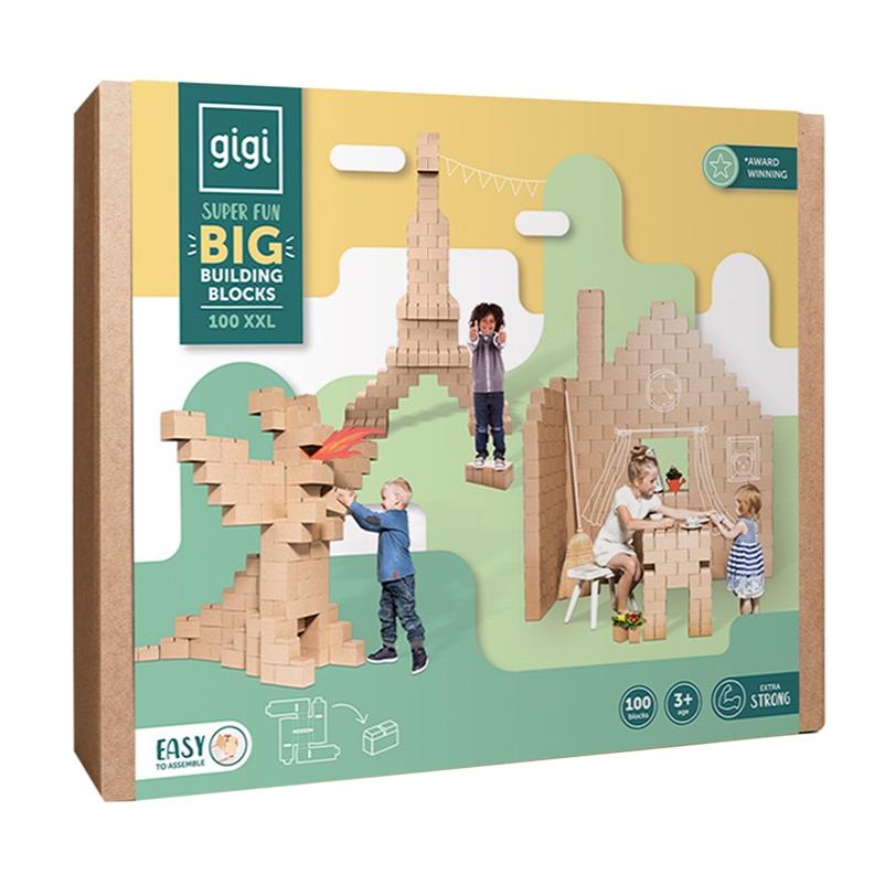 Big Cardboard 100 pieces XXL building blocks set for Kids - GIGI TOYS