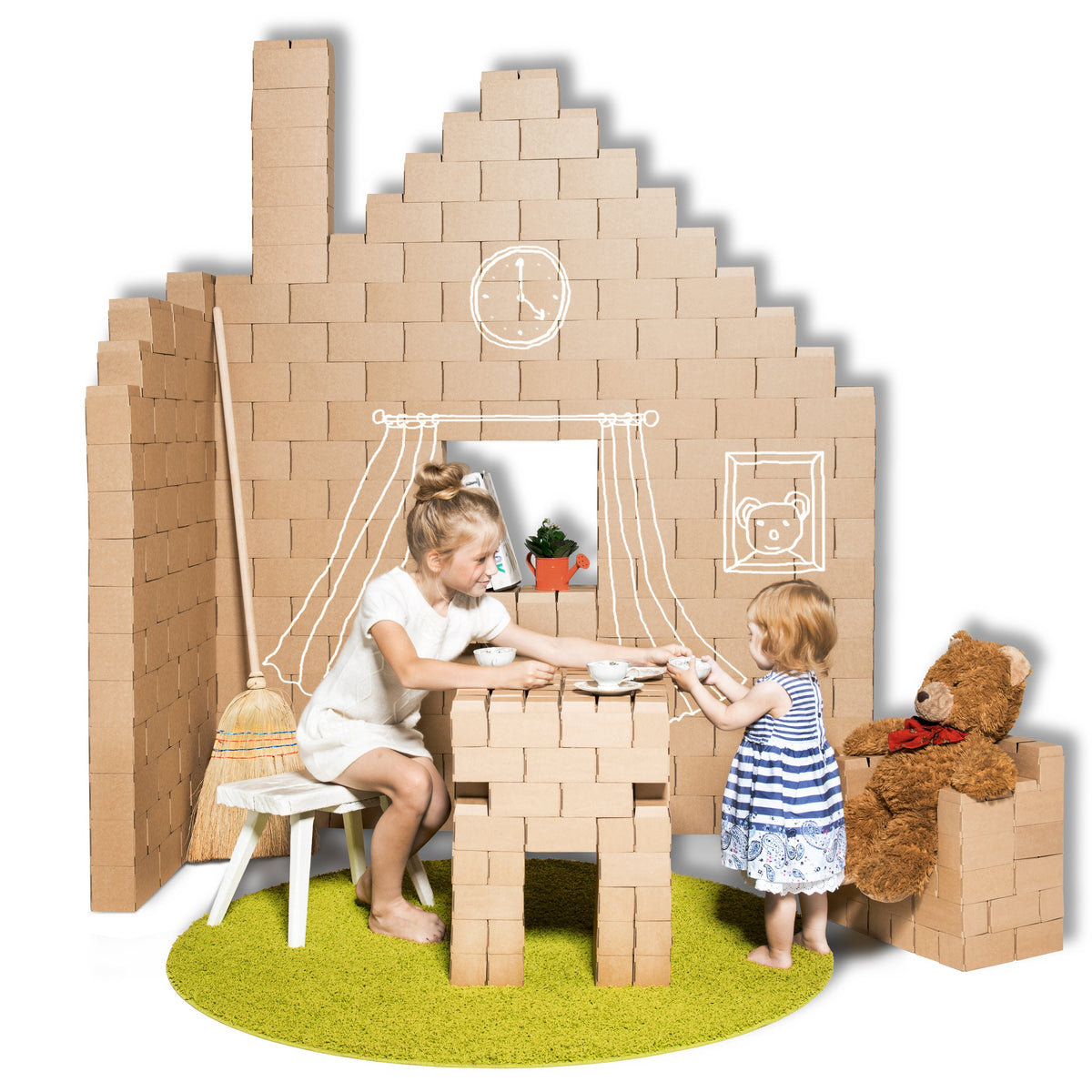 Giant Cardboard 200 pieces XXL building blocks set for Kids - GIGI TOYS