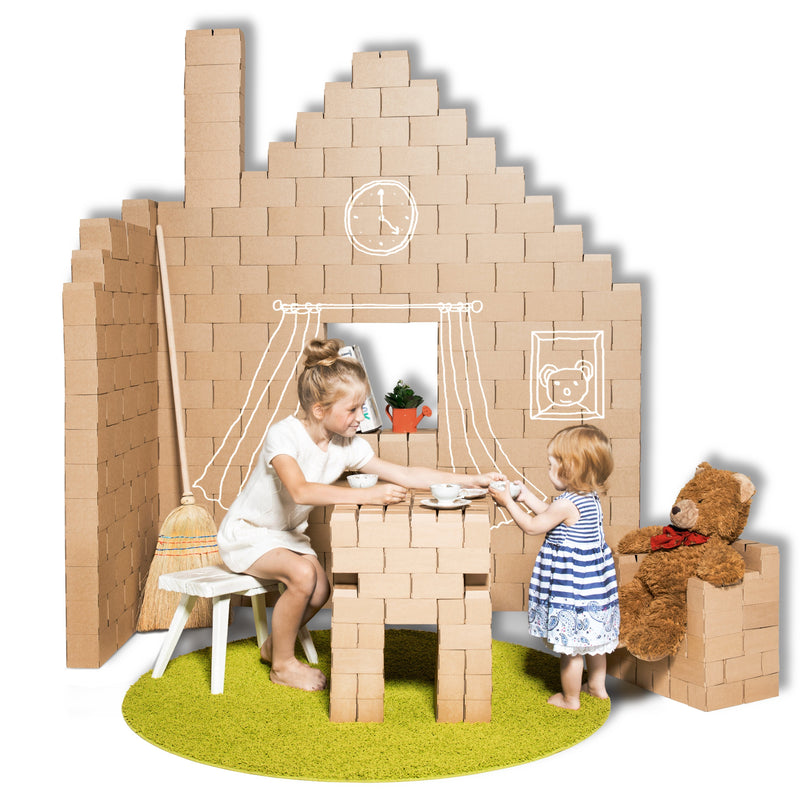 Giant Cardboard 200 pieces XXL building blocks set for Kids - GIGI TOYS